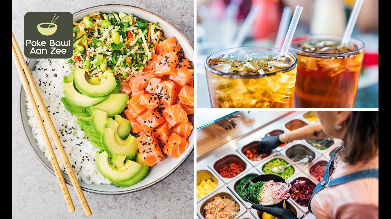 Poké Bowl Aan Zee, Grote pokébowl en frisdrank naar keuze (evt. voor afhaal) bespaar 41% in ...