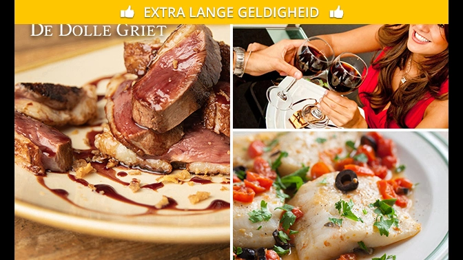 Restaurant De Dolle Griet, 3-gangendiner (18 keuzes) bij De Dolle Griet ...